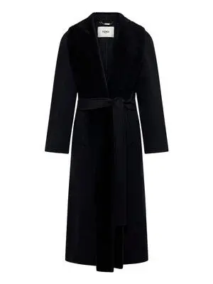 Fendi Wool Blend Coat - Black