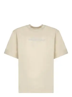 Burberry T-shirt With Check Collar - White