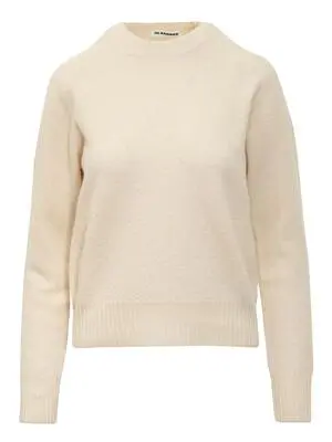 JIL SANDER Boiled Wool Crew Neck Sweater
