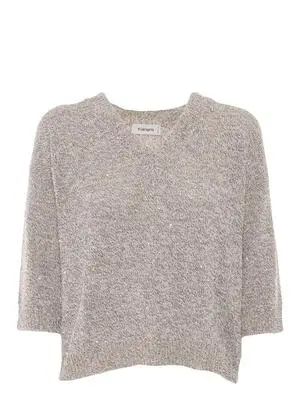 KANGRA Girocoll Sequined Sweater - Beige