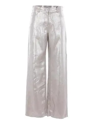 Max Mara Linen Canvas Trousers - Silver