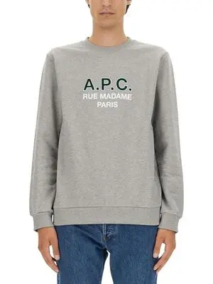 A.p.c. Sweatshirt With Logo - Grey