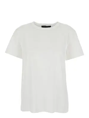 FABIANA FILIPPI Crewneck Cotton T-Shirt With Dropped Shoulder