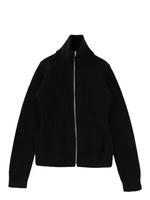 MAISON MARGIELA Zippered Virgin Wool Cardigan - Black