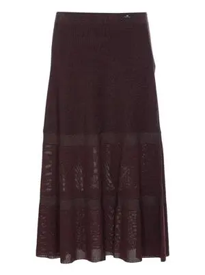 Elisabetta Franchi Midi Skirt Brown