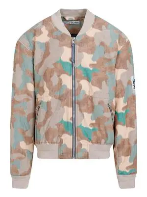 Acne Studios Cotton Blend Camouflage Jacket Multicolour