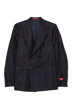 Isaia Isaia Checked Double-Breasted Jacket Multicolor