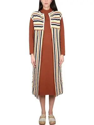 ALYSI Long Striped Vest - Multicolour
