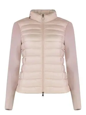 Moncler Cardigan With Padded Front Panel - Pink