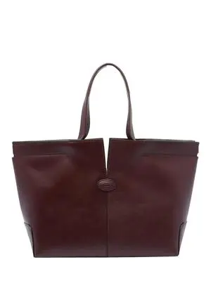 TOD'S Di Bag Folio Small Medium Leather Bag - Brown