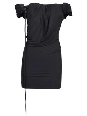 Jacquemus Asymmetric Draped Mini Dress - Black