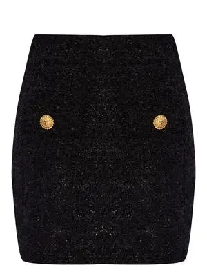 BALMAIN Buttoned Tweed Skirt