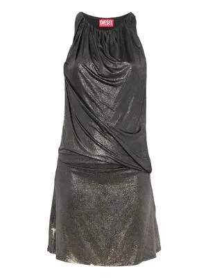 Diesel Metallic-effect Draped Dress - Grey