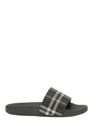 Burberry Rubber Check Slides - Green