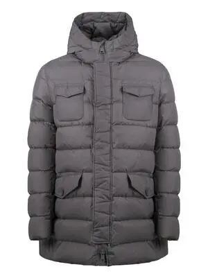 Herno Hooded Down Jacket - Grey