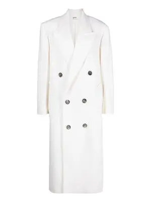 Ami Virgin Wool-blend Coat - White