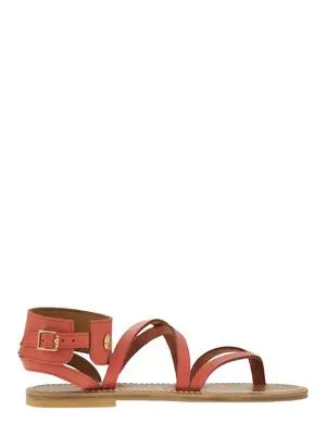 Longchamp X K.jacques Leather Sandals - Strawberry