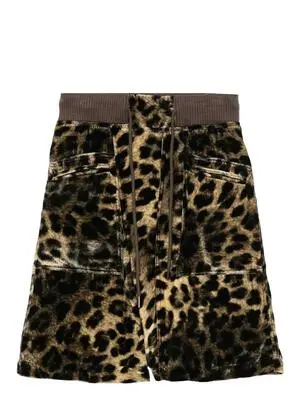 R13 Crossover Shorts - Leopard Velvet