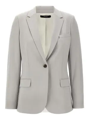 THEORY Single-Breasted Crepe Blazer