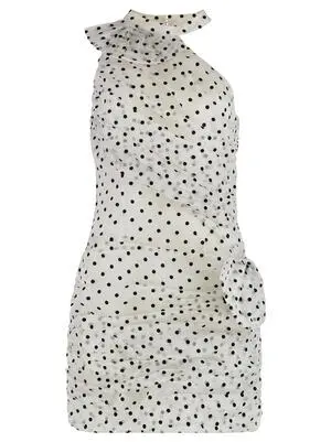 Alessandra Rich Polka-dot Mini-dress - White