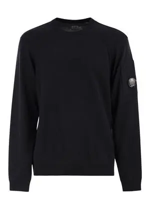 C.P. COMPANY Sea Island Cotton Crew-neck Jumper - Night Blue