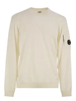 C.P. COMPANY Sea Island Cotton Crew-neck Jumper - White