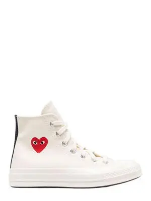 Comme Des Garçons Chuck Taylor High-top Sneakers With Heart Logo - Beige