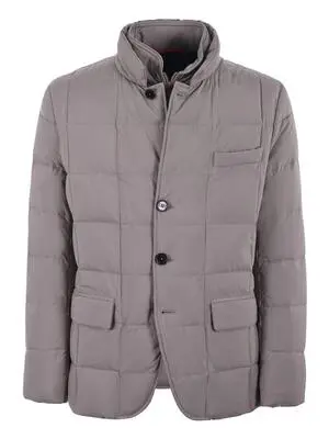 FAY Quilted Down Jacket - Grey