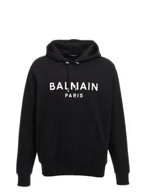Balmain Logo Print Hoodie Multicolor