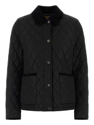 Burberry Check Pattern Buttoned Jacket Black