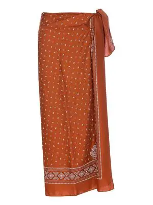 Pinko Mid-Length Skirt With Side Tie Multicolor