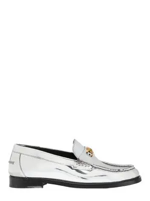 VERSACE Metallic Finish Leather Loafers