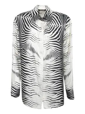 ROBERTO CAVALLI Roberto Cavalli Zebra Print Silk Shirt