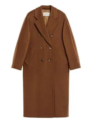 Max Mara Double-Breasted Wool And Cashmere Coat Cuoio