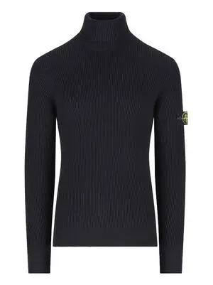 Stone Island Turtleneck Sweater Blue