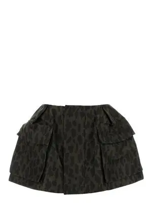 Sacai Leopard Print Shorts - Brown
