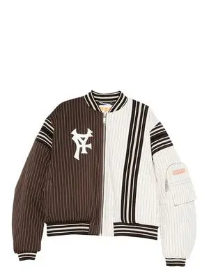 PDF Pinstripe Jacket - Brown/white