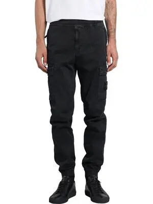 Stone Island Cotton Blend Pants - Black