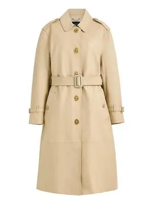 COACH® Restored Lightweight Leather Trench Coat - Faded Sand