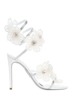 RENE CAOVILLA Flower Leather Sandals