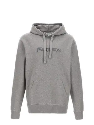 JW Anderson Embroidered Cotton Hoodie Gray