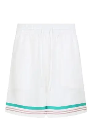 Casablanca Drawstring Silk Shorts - White