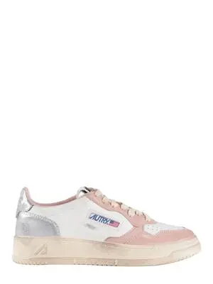 AUTRY Medalist Super Vintage Sneakers Silver, White, Pink