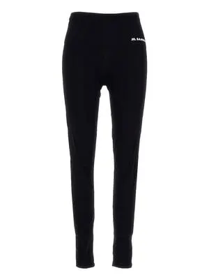 JIL SANDER Logo Print Leggings - Black