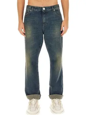 Balmain Jeans In Denim Navy