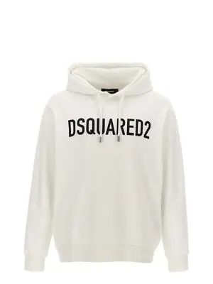 Dsquared2 Logo Print Cotton Hoodie Multicolor