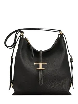 TOD'S Grained Leather Handbag - Black