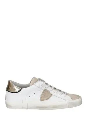 Philippe Model Leather Sneakers Blanc Or