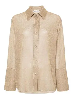 Oseree Oséree Lumiere Lurex Sleeves Shirt Grey