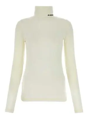 JIL SANDER Long-sleeved T-shirt With Logo - Beige